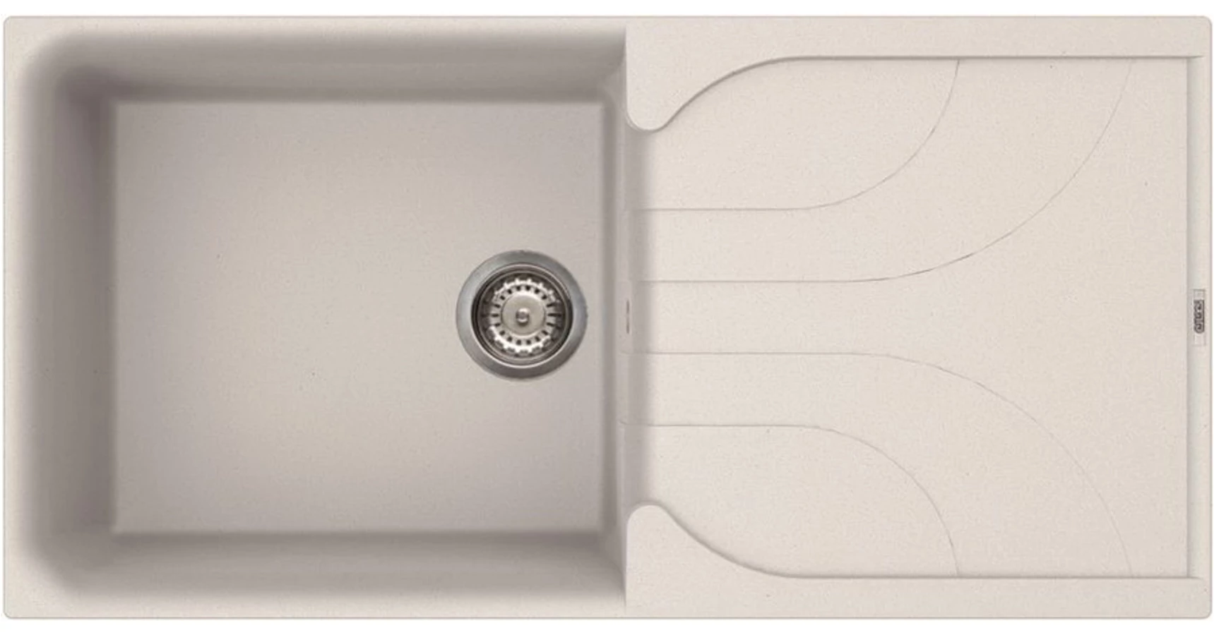Elleci Ego 480 gránit mosogató G68 Bianco Titano 980x485mm - Bútorkellék.Eu
