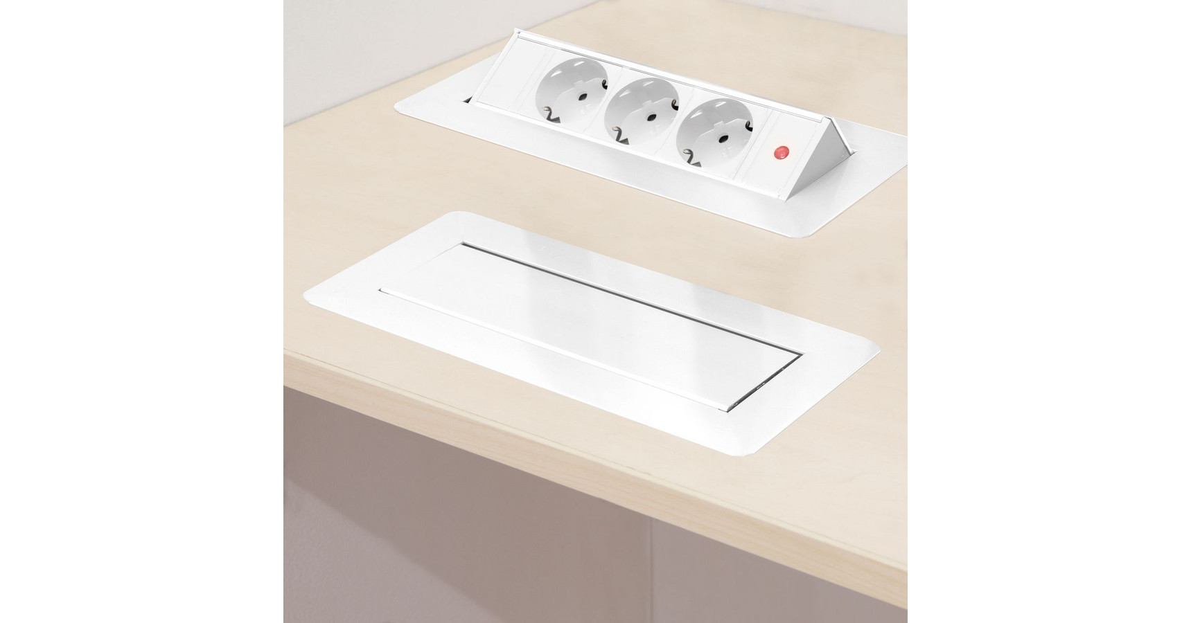 Konnektor Munkalapba süllyeszthető 3-as 1,5m FLIP-UP Fehér felbillenős ...