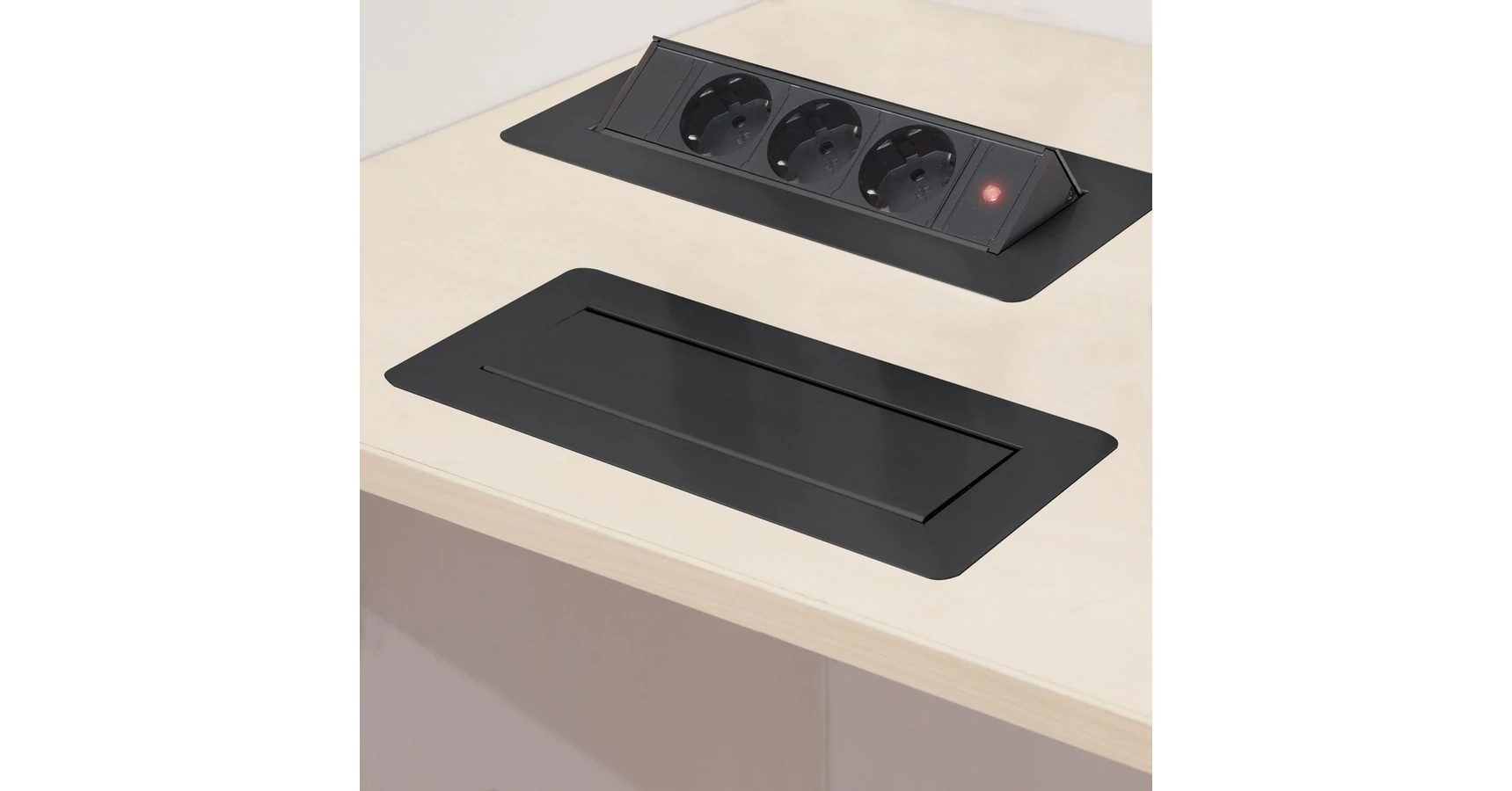 Konnektor Munkalapba süllyeszthető 3-as 1,5m FLIP-UP Fekete felbillenős ...