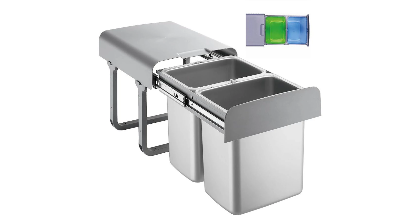 EKOTECH - Beépíthető hulladékgyűjtő EKKO 40 - 2x16 liter - Bútorkellék.Eu