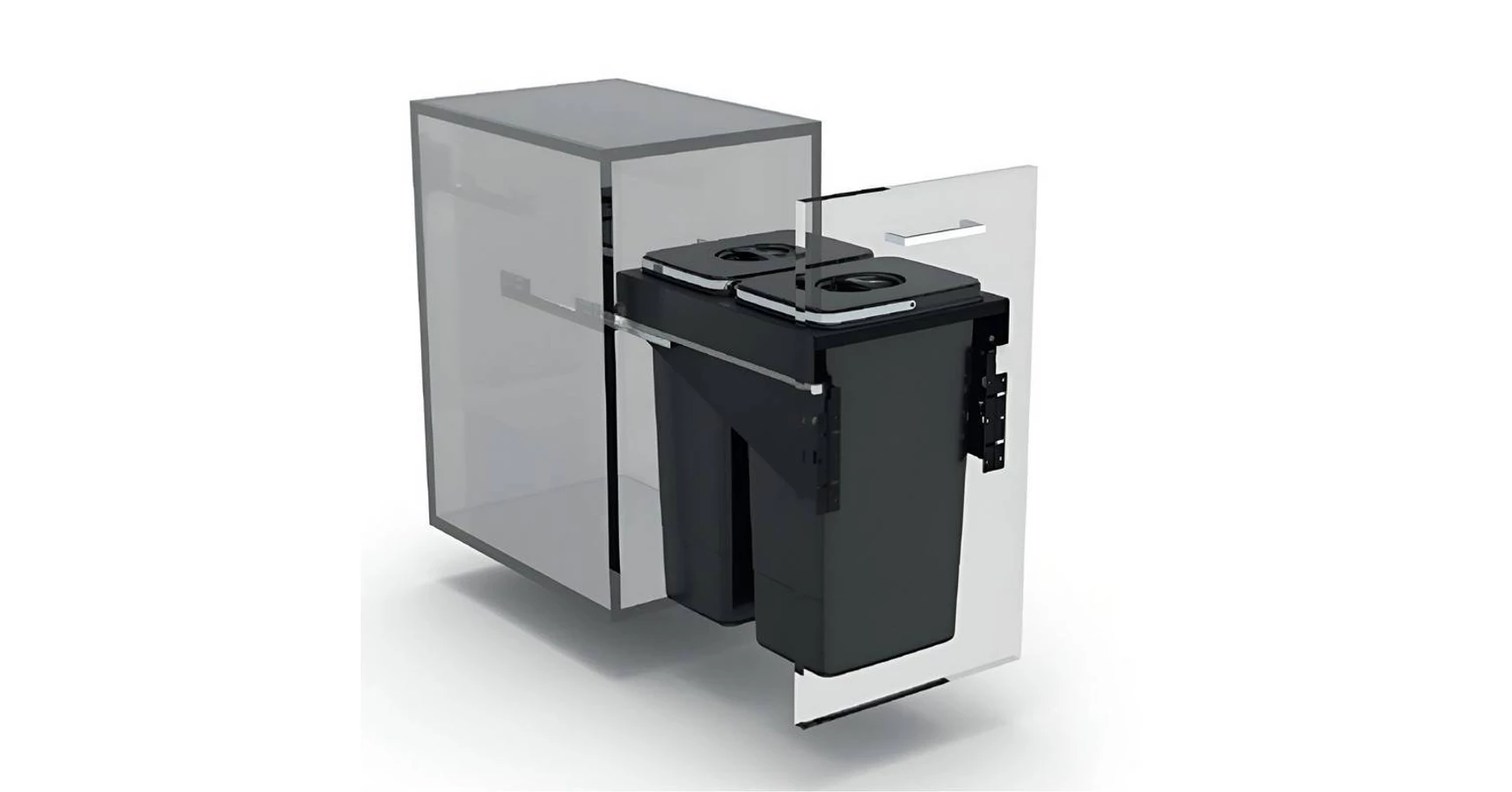 EKOTECH - Beépíthető hulladékgyűjtő FRONT 40 - 2x26 liter - Bútorkellék.Eu