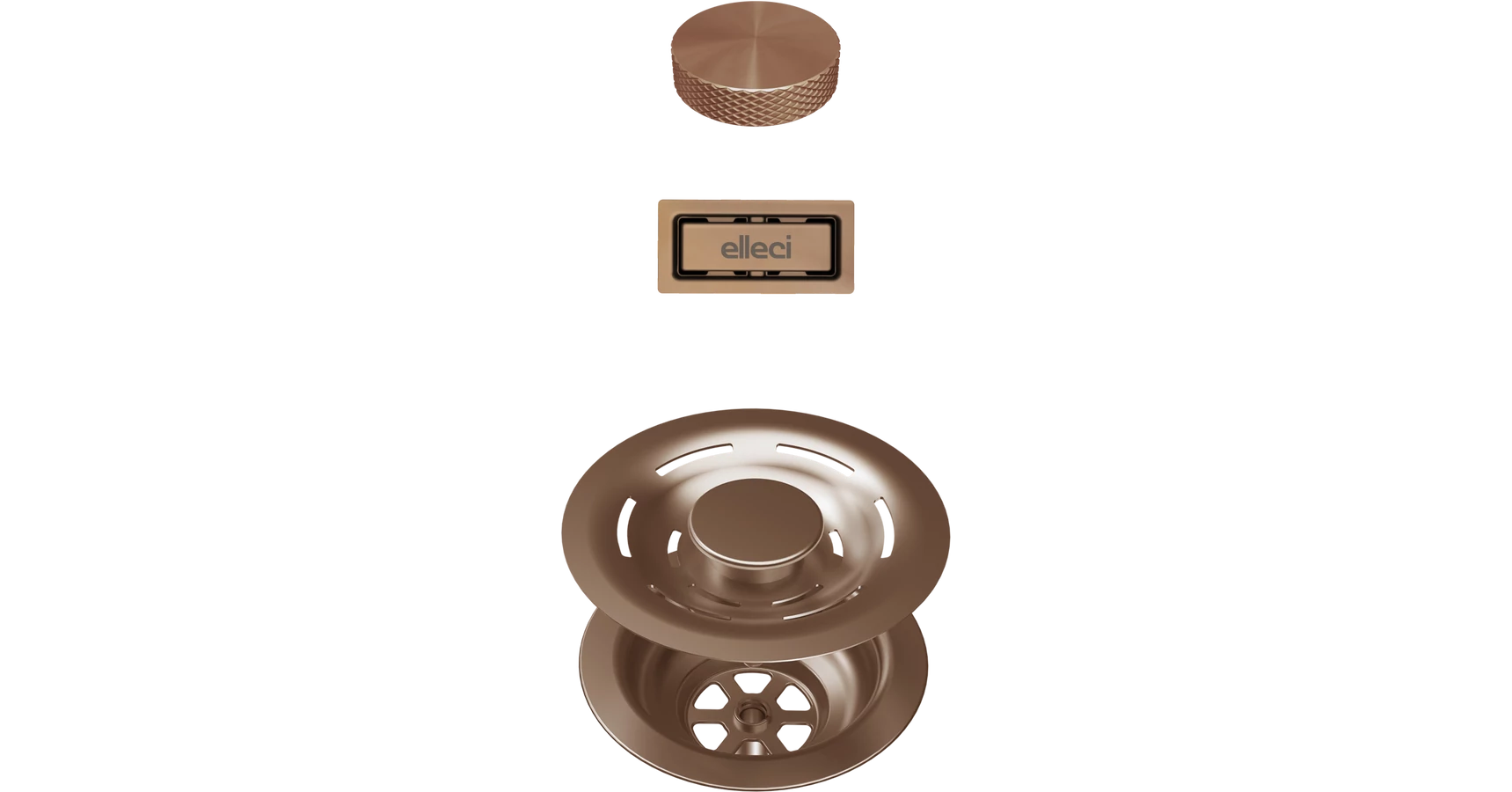 ELLECI- Automata dugókiemelő 1 m. mosogatókhoz Flow PRO tekerős bronz - A készlet erejéig ...