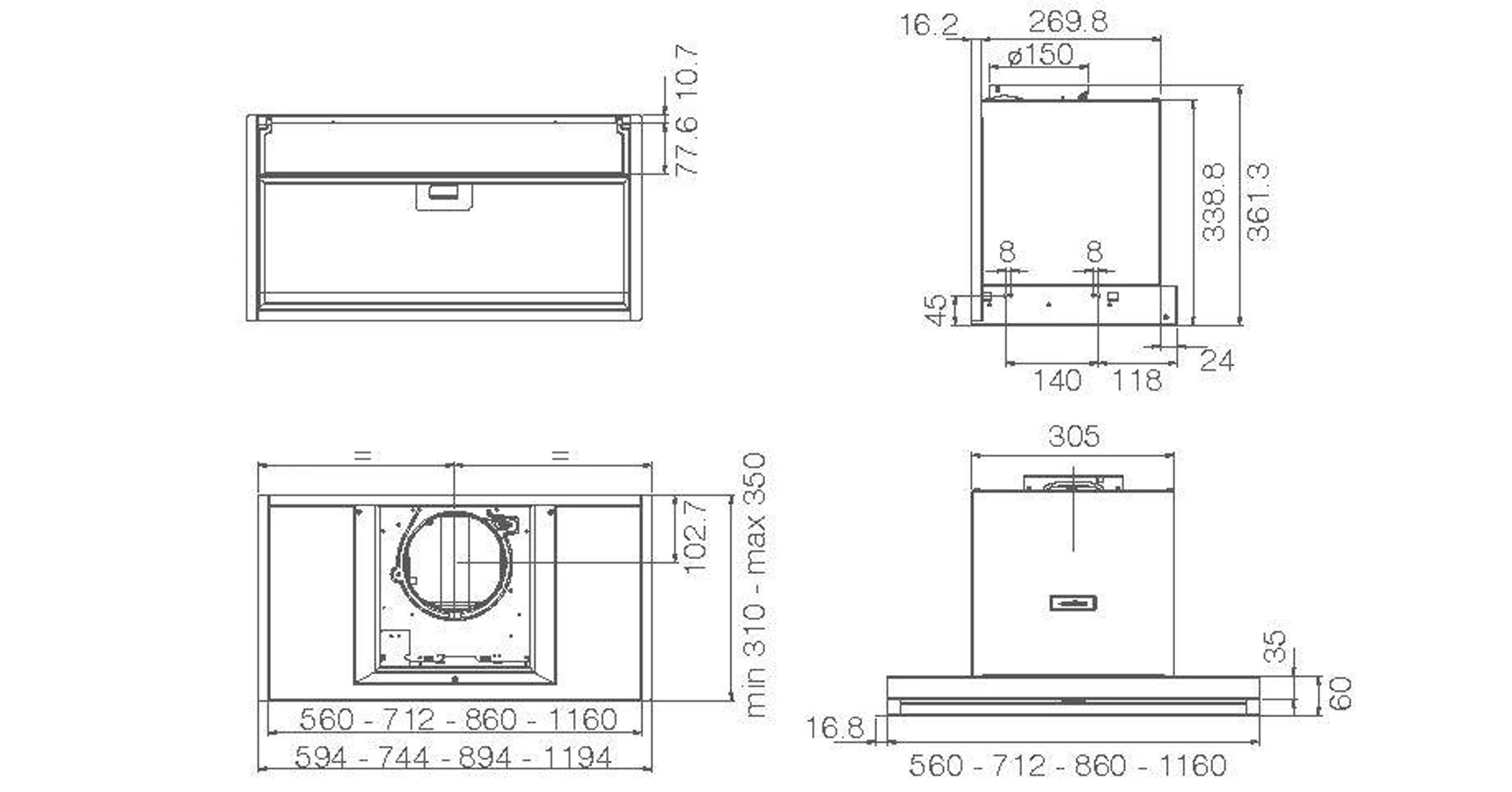 Elica -Páraelszívó BOXIN PLUS IXGL/A/60 - Bútorkellék.Eu