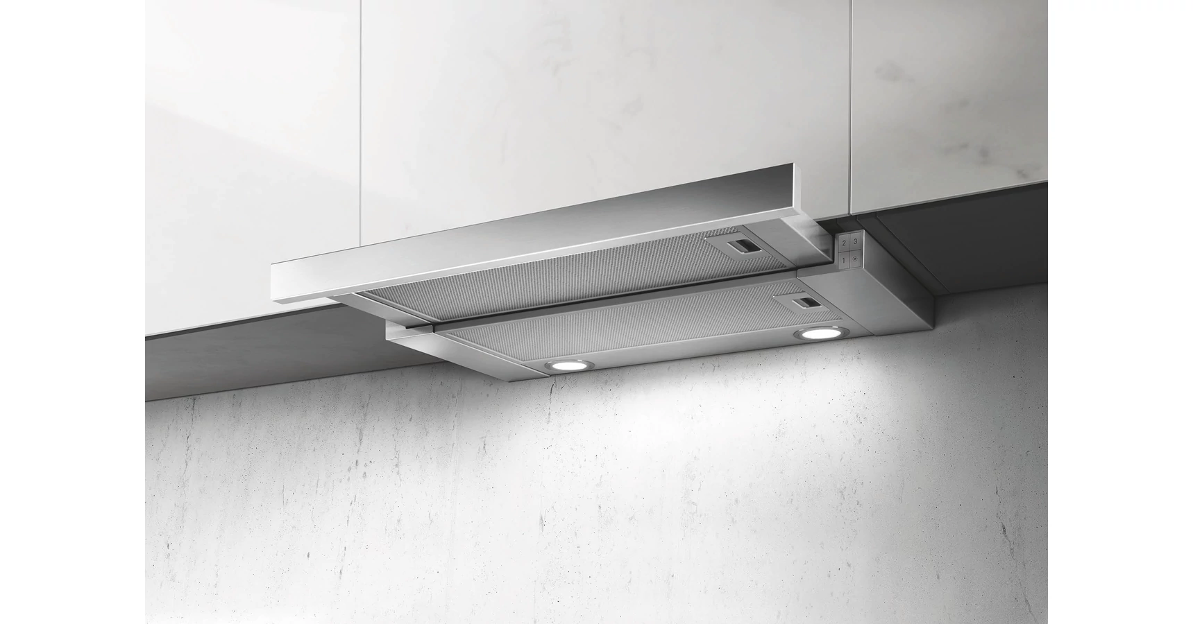 ELICA ELITE 26 PB IX/A/60 teleszkópos páraelszívó, nyomógombos, 60 cm, inox - Bútorkellék.Eu