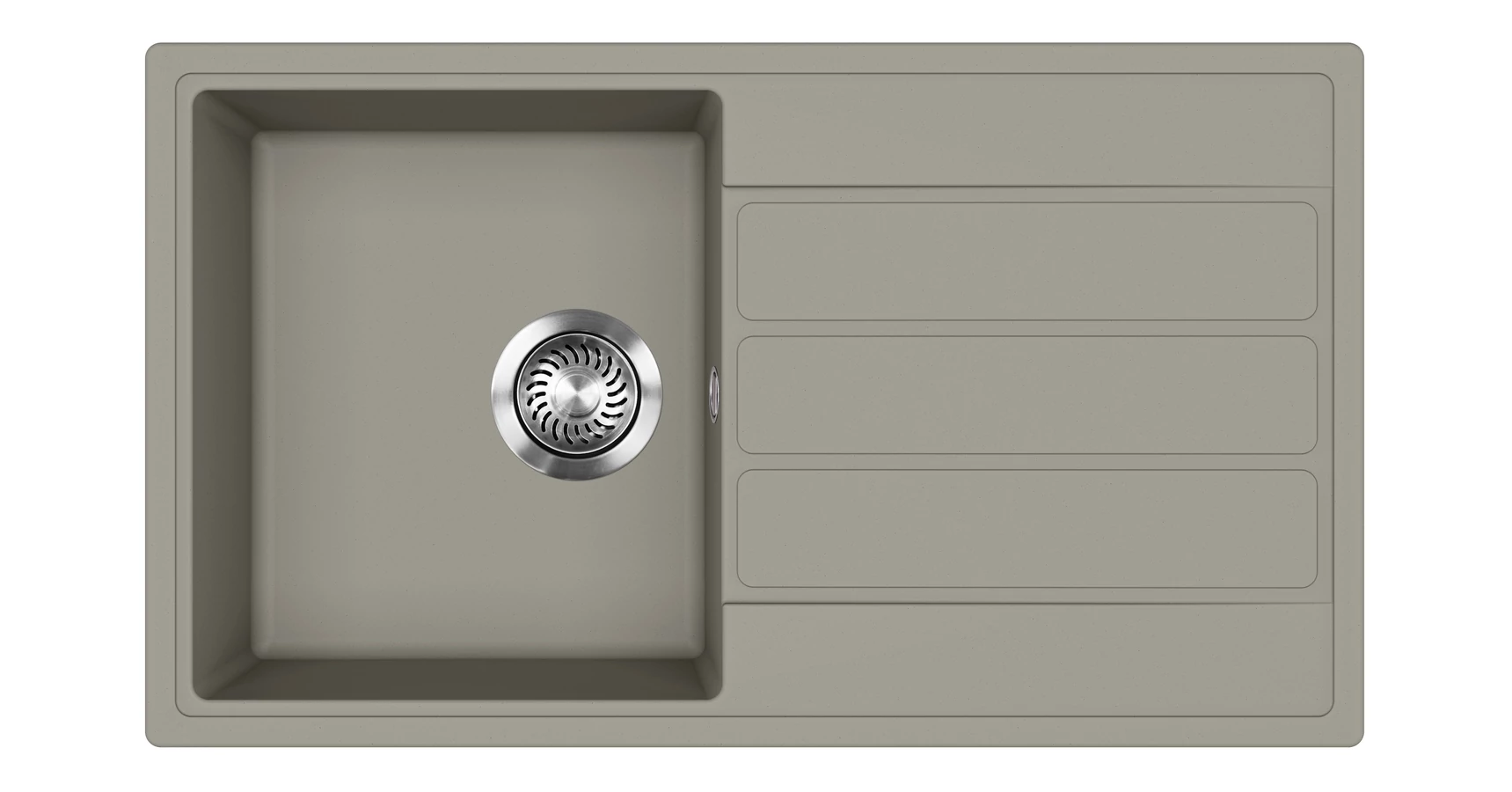 EVIDO Easy 45S gránit mosogató, 760 x 440 mm, platina - Bútorkellék.Eu