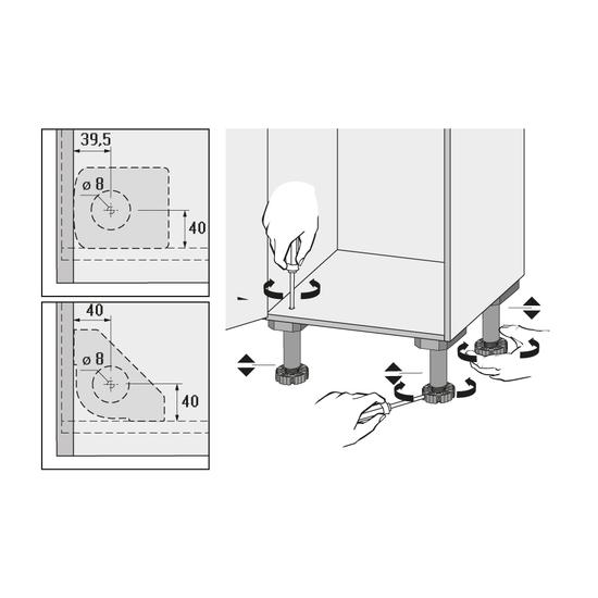 Szekrényláb HETTICH 61854 Korrekt láb talp - Bútorkellék.Eu