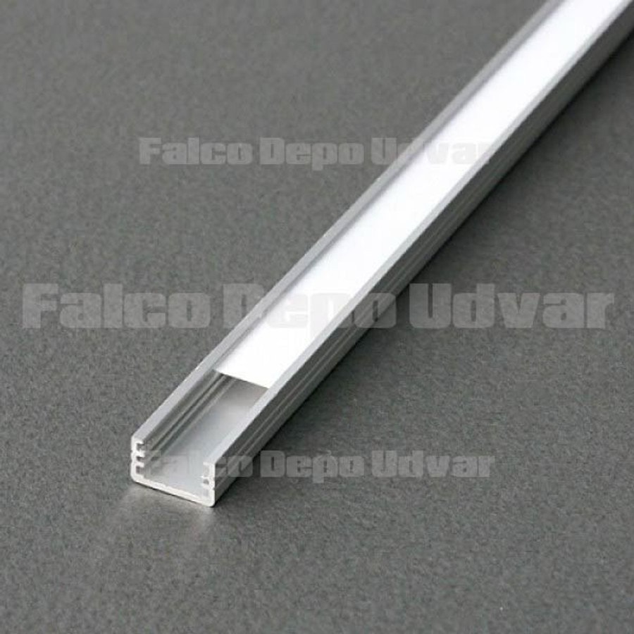 Led profil SLIM 12x7mm Alumínium 2m + takaró profil fehér - Bútorkellék.Eu