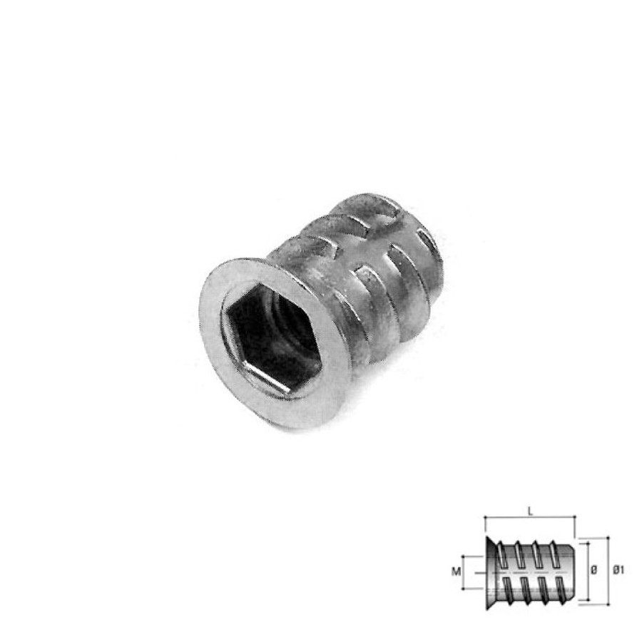 Fém dűbel M6 BU01-10x13mm Nyers cink - Csavarok-Kötőelemek